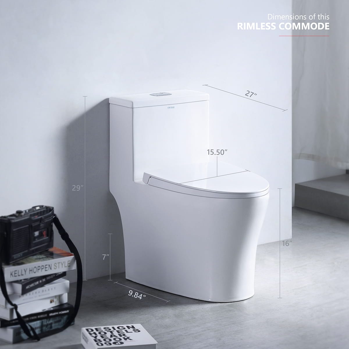 8836 WH SWISH Commode | SWISH