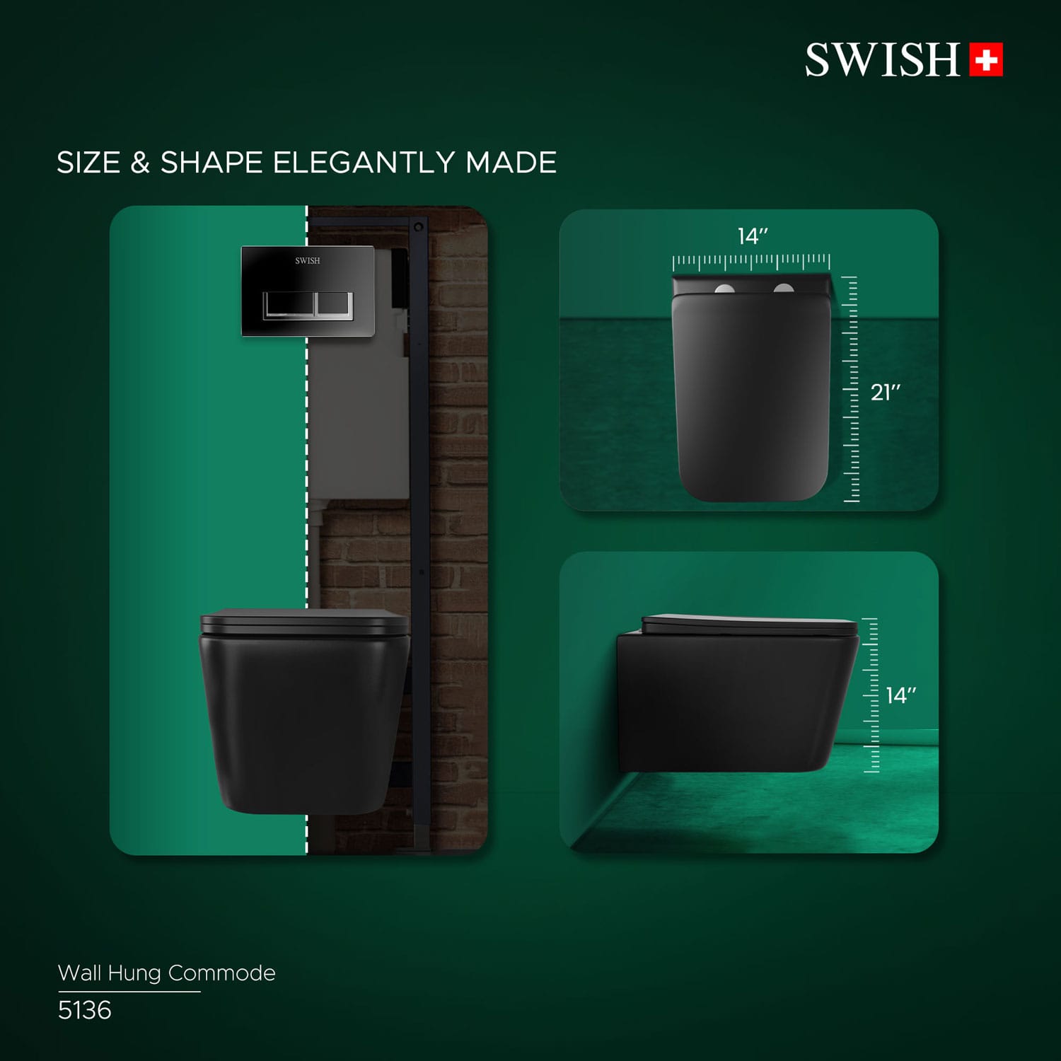5136 SWISH Wall Hung Commode | SWISH